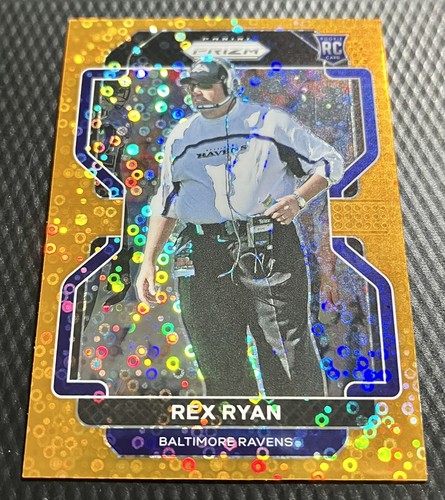 2021 Panini Prizm Rex Ryan Ravens Rookie Orange Disco Prizm #289 w/ RC ...