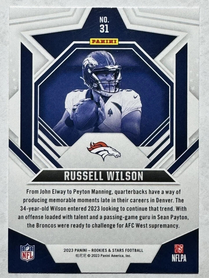 RUSSELL WILSON Denver Broncos 2023 Panini Rookies & Stars RED PARALLEL ...