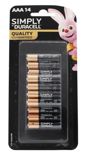 Duracell AAA Simply Batteries 1.5 Volts Alkaline Battery- 1 Pack of 14 ...