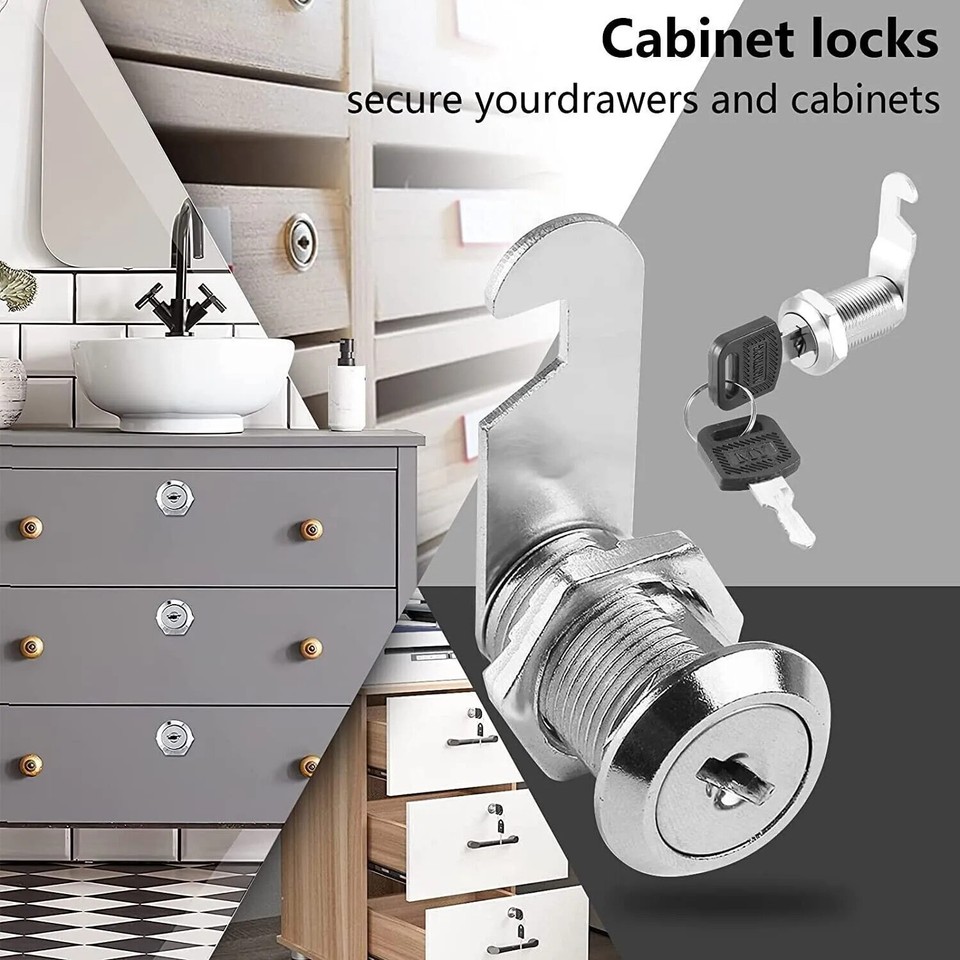 Universal Cam Lock Cabinet Keyed Cam Lock RV Door Kitchen Drawer Short ...