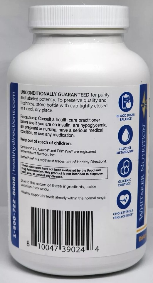 Dr. Whitaker Berberine GlucoGold Improved Formula 270 Tablets Sealed ...