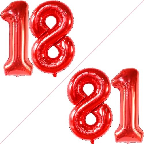 , Huge 18 Balloons Numbers - 40 Inch | Balloons 18 Year Birthday | 18th ...