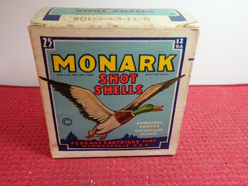 Vintage Federal Monark Shot Gun Shell 12 GA Empty Box Mallard Duck | eBay