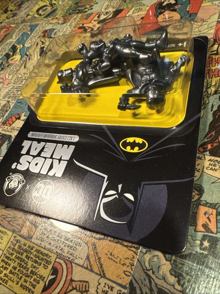 2025 Wendy's DC Comics Mini Figures Shadow Edition Batman Robin Harley ...