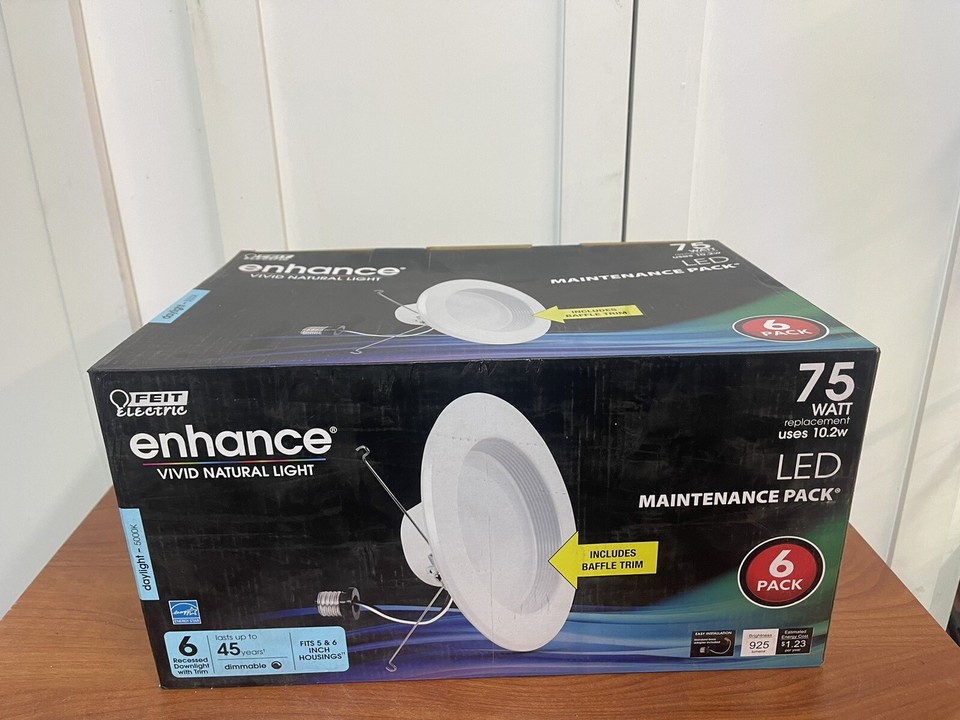 Feit Electric 5/6 in 75W 5000K LED Retrofit White Recessed Light Trim ...