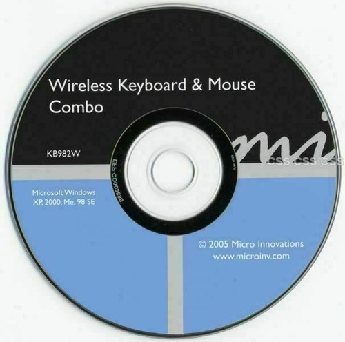 Micro Innovations Wireless Keyboard & Mouse Combo KB982W Drivers CD for ...