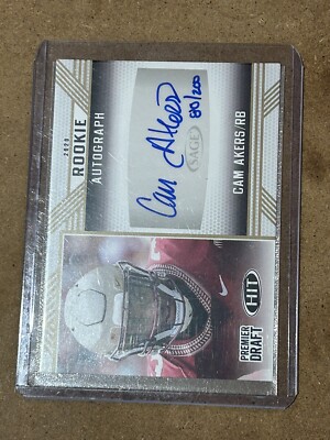 RARE 2020 PREMIER DRAFT HIT CAM AKERS #A44 AUTO HAND SIGN and ## ON ...
