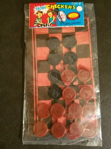 NEW SEALED Vintage Crown Checkers Travel Camping Size Checkers | eBay