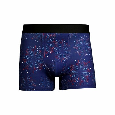 NEW Mens Boxer Briefs Underwear S M XL 3XL Fireworks Patriotic July 4th ...