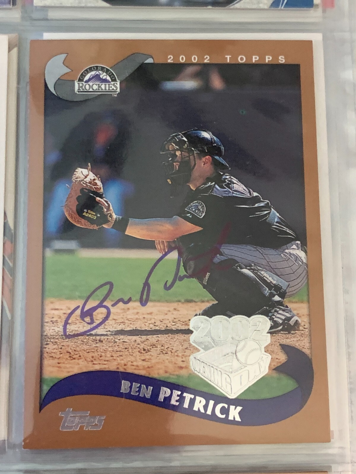 BEN PETRICK AUTOGRAPHED SIGNED 2002 TOPPS OPENING DAY CARD ROCKIES COA ...