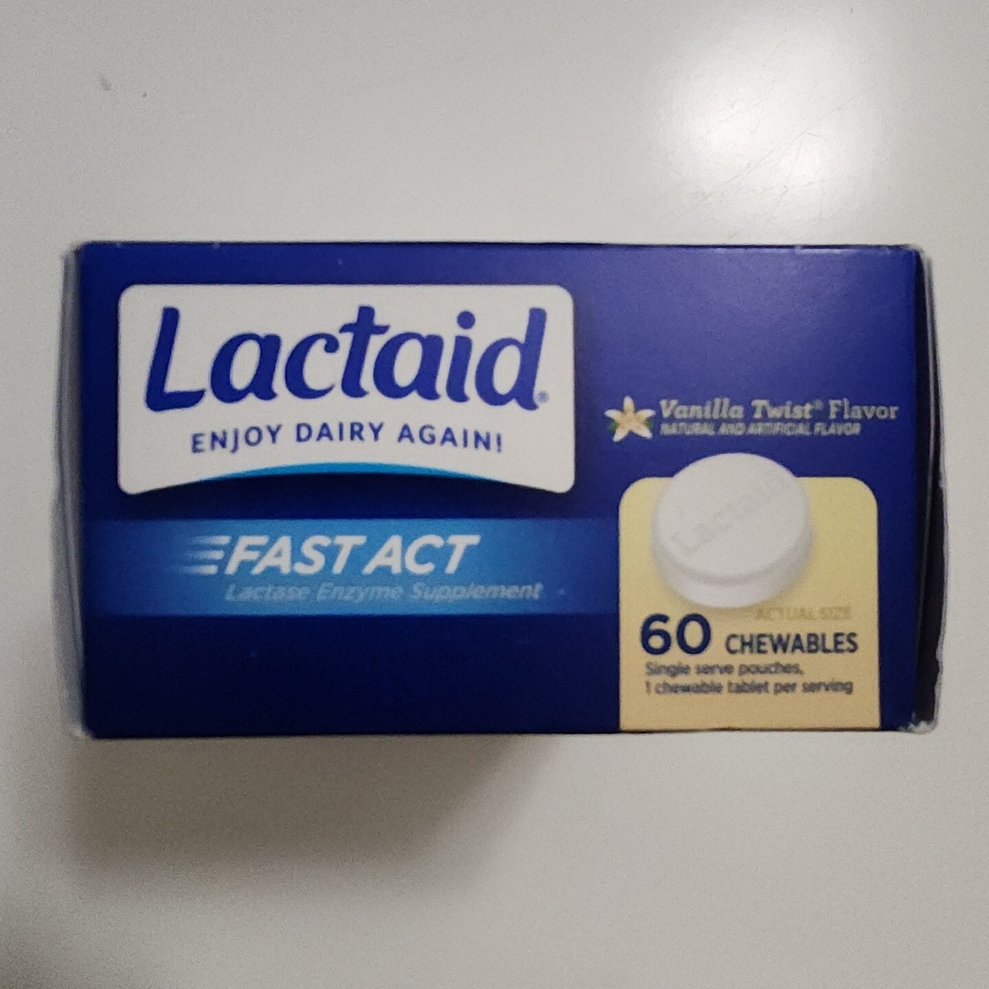 Lactaid Fast Act Lactose Relief Chewables Vanilla 60 Individual Packs ...
