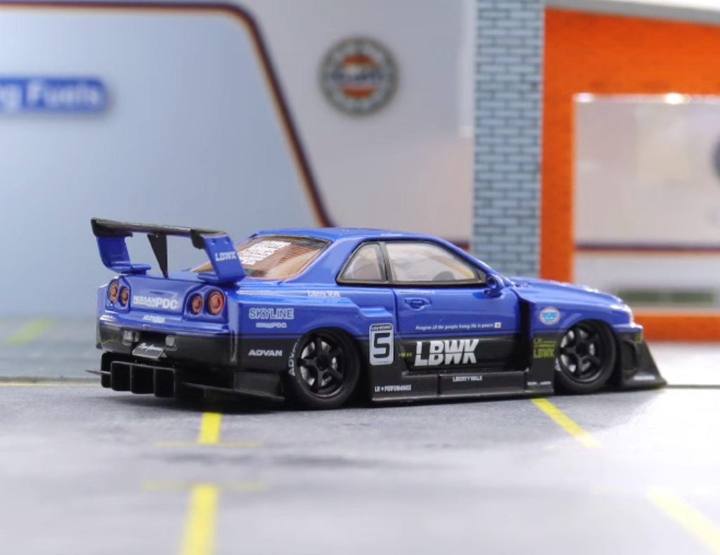 AU SW 1:64 JDM Skyline GTR ER34 LBWK #5 Racing Sports Model Diecast ...