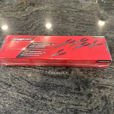 Snap On longnose5bk 5 pc long nose plier set 411cf, 911acf, 97acf ...