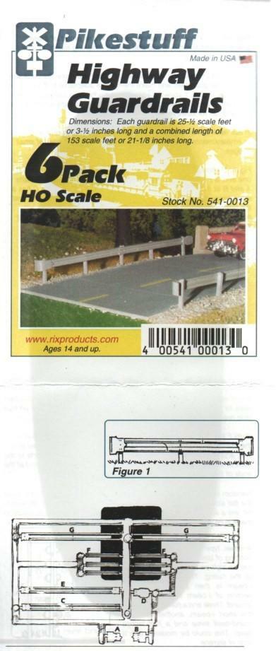 HO Scale Pikestuff #13 Highway Guardrail (6 Pack) 21-1/8" | eBay
