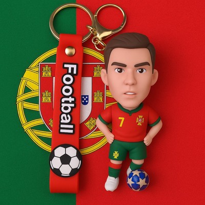 Cristiano Ronaldo Keychain Portugal #7 Soccer Football Star CR7 Kids ...