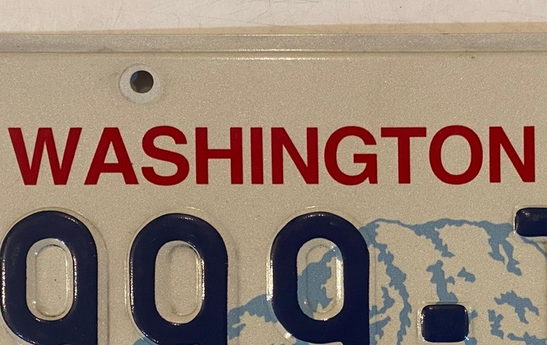 Washington TRIPLE DIGIT 9 999 license plate repeating number WA 999 TGG ...