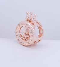 Authentic PANDORA Rose Gold Logo Crown O Charm Pendant 787401 for sale ...