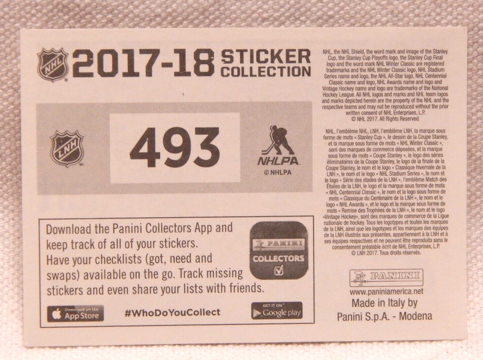 NHL Stanley Cup Final 2017 Sticker Card 493 (VV) | eBay
