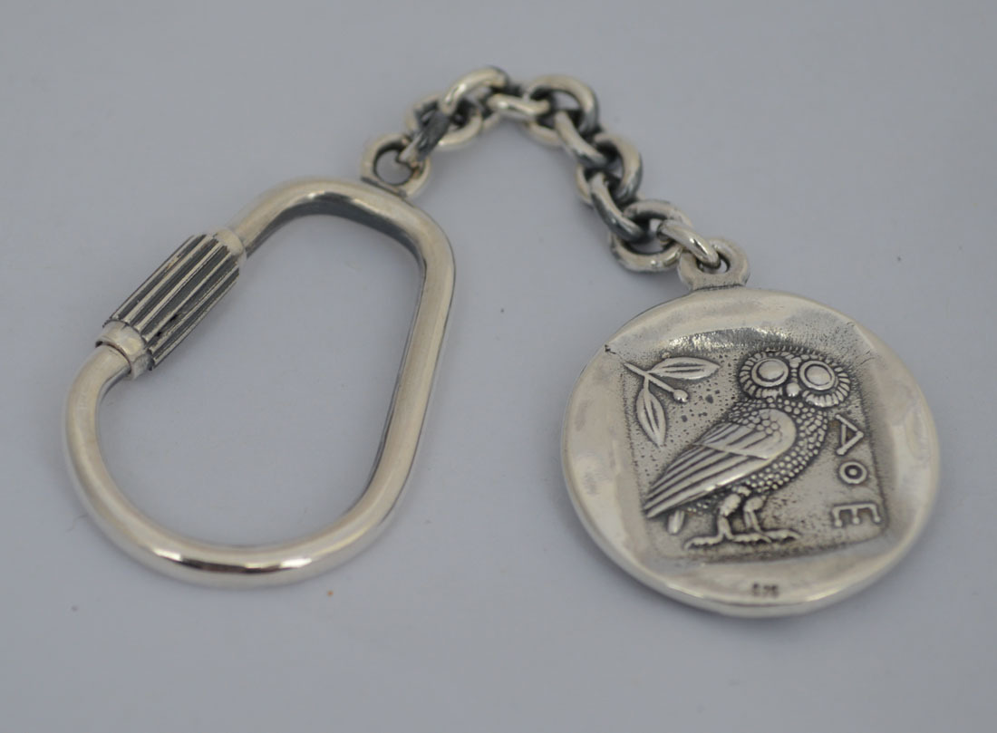 Athens Tetradrachm - Goddess Athena & Owl of Wisdom Silver Keychain | eBay