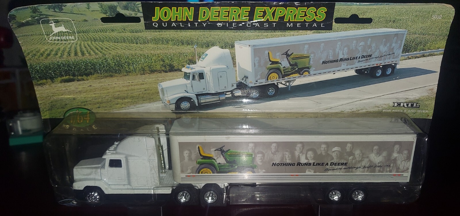 1996 Ertl JOHN DEERE Express Semi Truck Lawn Mower 1/64 Sealed (Box ...