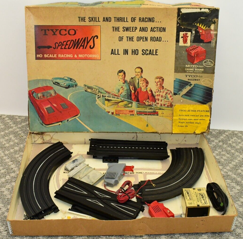 Vintage TYCO Speedways Racing Set in Box HO Electric NO CARS Jaguar E ...