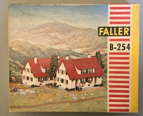 Vintage Faller B-254 Doppelhaus cardboard Model Kit HO Scale Building ...