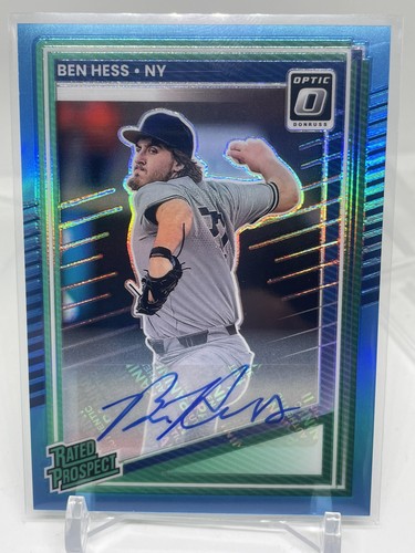 Ben Hess 2025 Donruss Optic Baseball Blue Aqua Optic Auto/35 Yankees | eBay