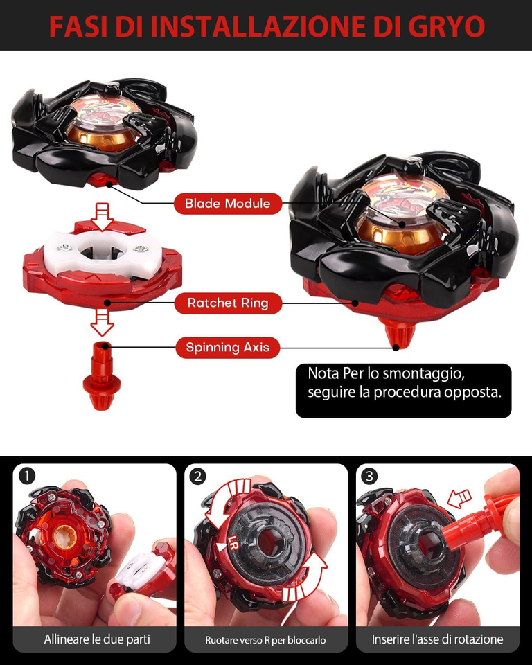 X Set Da Battaglia per Trottole a Scatola, Set Da Battle Spinner, 12 ...
