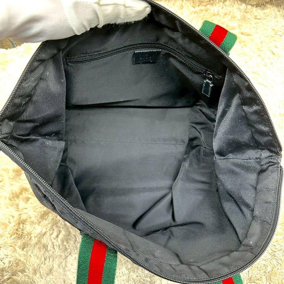 GUCCI GG Pattern Sherry Line Shoulder Tote Bag 131230 Canvas Leather ...