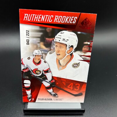2023-24 UD SP Game Used Red /222 #264 Tyler Kleven RC Ottawa Senators ...