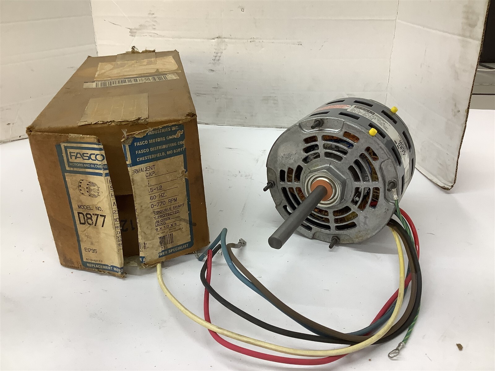 Fasco D877 AC Motor 1/4HP 277V 1000-870-770 RPM 1PH 60Hz Open ENCL ...
