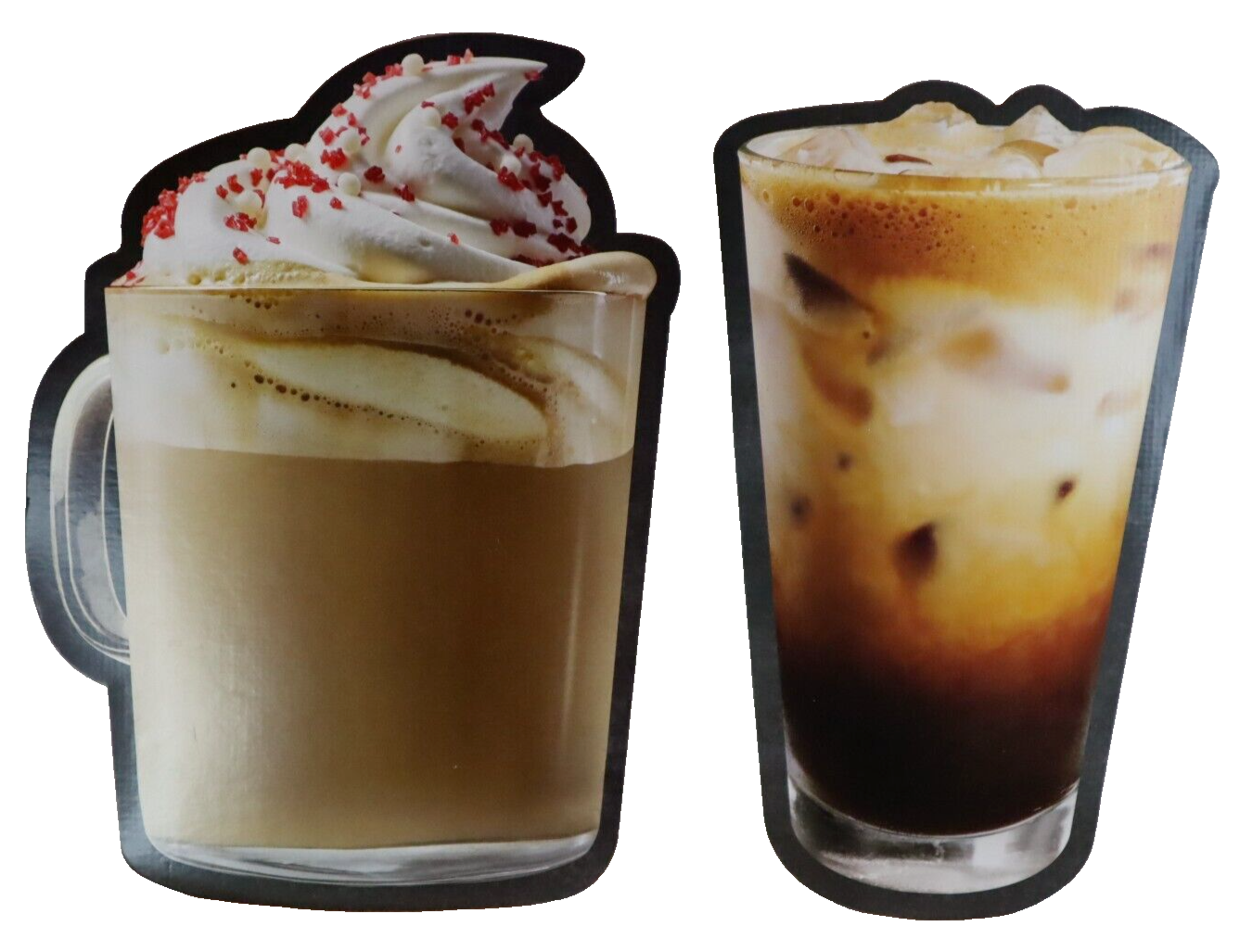 STARBUCKS CAFE STORE Iced Coffee DISPLAY SIGN LOT Holiday Latte Mug ...