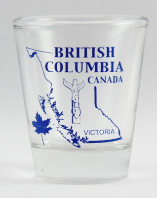 BRITISH COLUMBIA CANADA SHOT GLASS (2 IN SERIES OF 13). COLLECT THEM ...