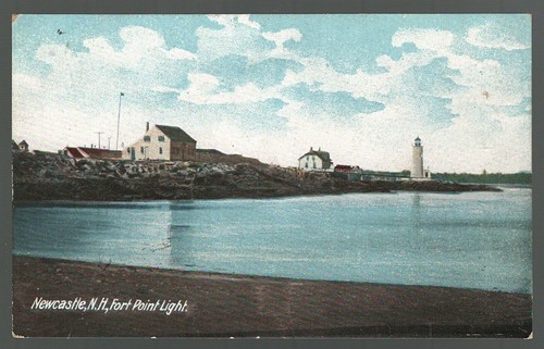 Postcard Fort Point Lighthouse Newcastle New Hampshire 1905 | eBay
