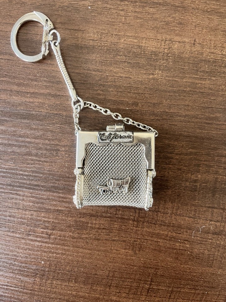 Vintage Coin Purse Key Chain Silver Color mesh | eBay