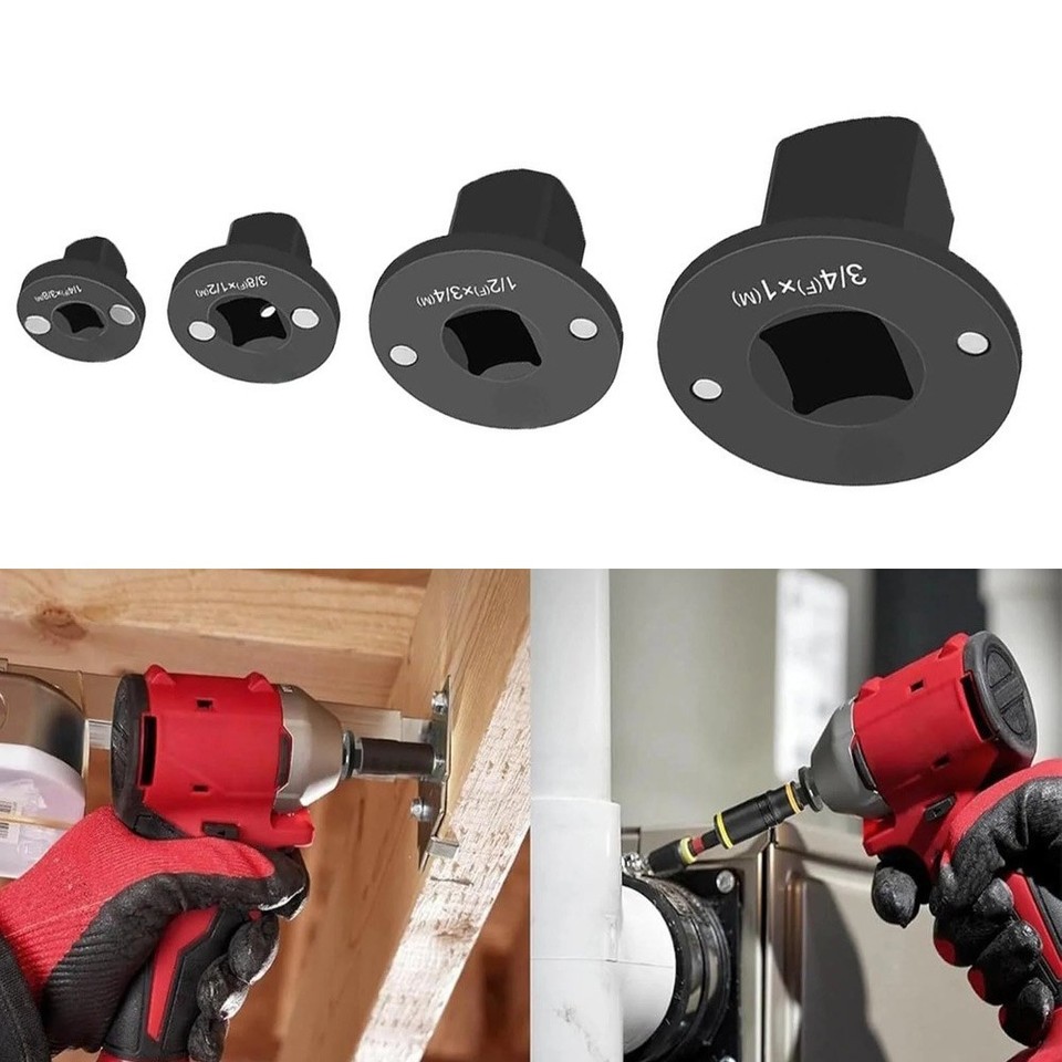 Low Profile Socket Adapter Set 4PCS for Use in High Torque Tight Work ...