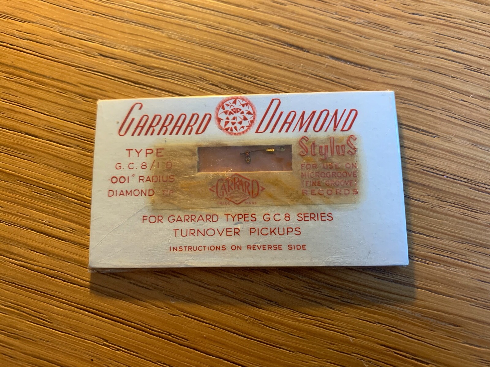 GARRARD DIAMOND STYLUS~RARE VINTAGE~FOR GARRARD GC8 CARTRIDGE & EV 26 ...