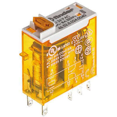 1PC FINDER 46.52.8.024.0040 DPDT Plug In Non-Latching Relay Tab, 8 A ...