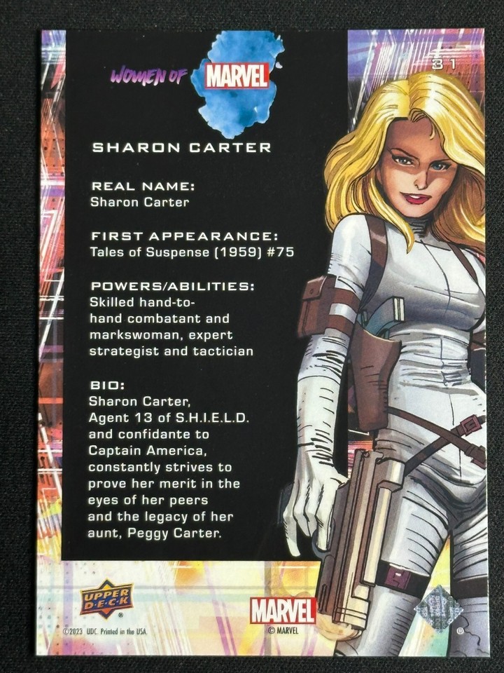 2024 Upper Deck Women Of Marvel Sharon Carter #31 IN HAND MCU 2 | eBay UK