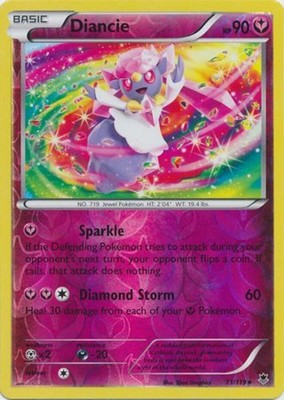 1x Diancie - 71/119 - Rare Holo - Reverse Holo Lightly Played Pokemon ...
