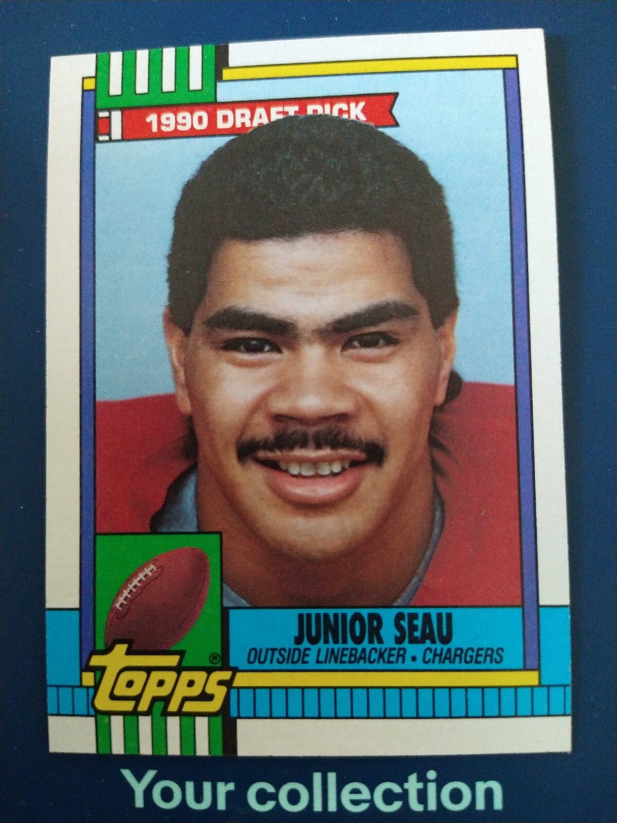 1990 Topps Football Disclaimer Back Junior Seau #381 San Diego Chargers ...