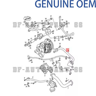 06M121071L COOLANT PIPE Genuine FOR AUDI Q7(G2)3.0T TOUA(D2) D5A8L A6 ...