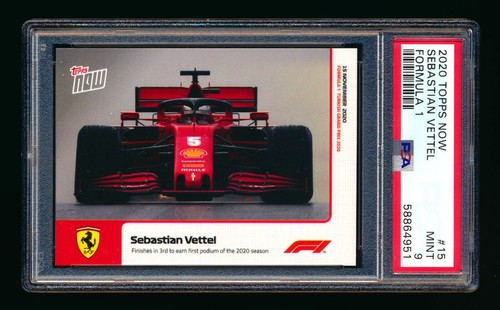 2020 TOPPS NOW F1 #15 SEBASTIAN VETTEL RC 1ST PODIUM FERRARI ROOKIE PSA ...