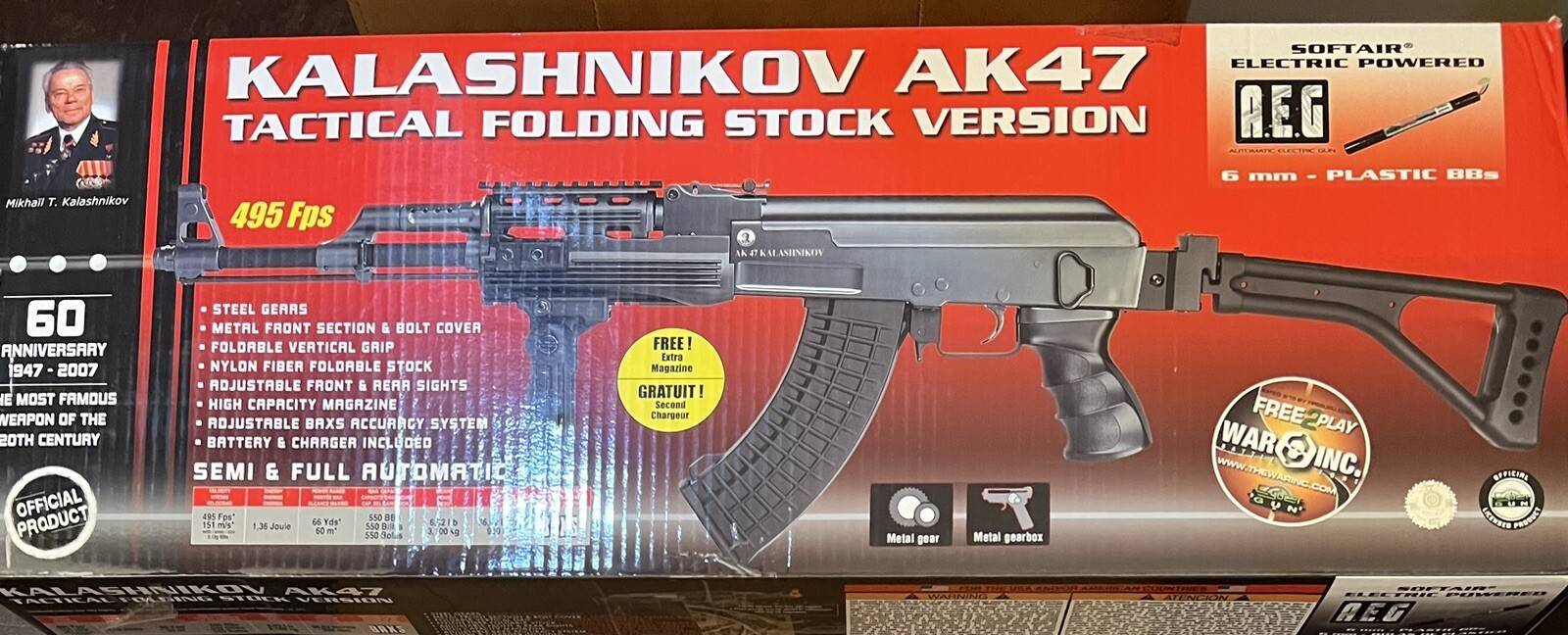 Kalashnikov 60th Anniversary Ak47 AEG Airsoft Rifle - 12930 for sale ...