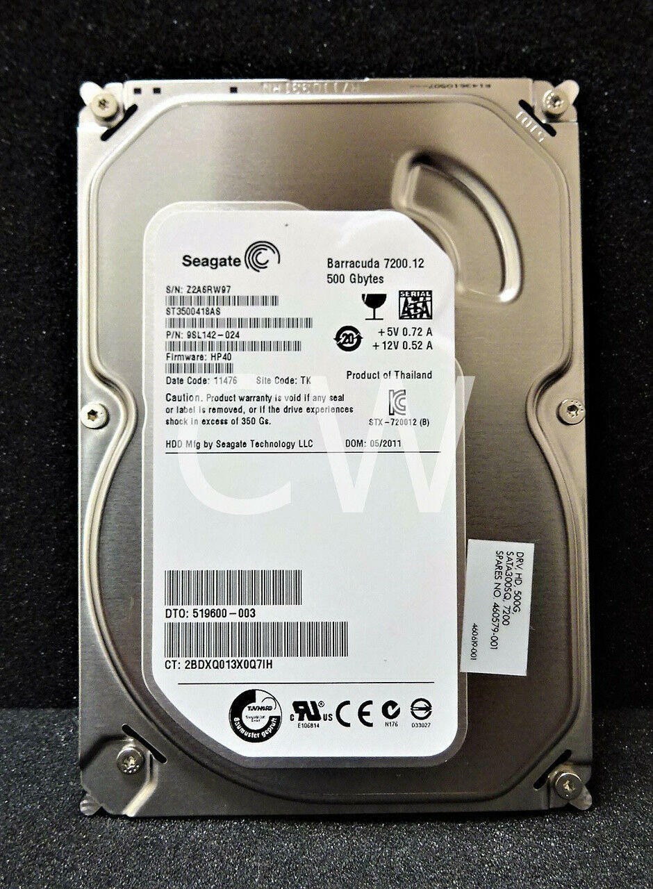 ST3500418AS Seagate 9SL142 BARRACUDA 500GB 7.2KRPM 3Gb/s 3.5"SATA HDD ...