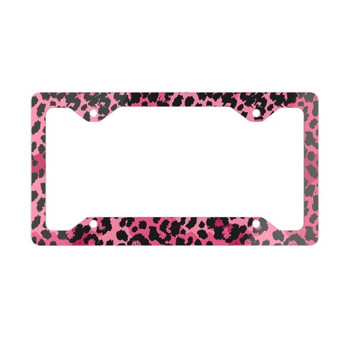 Pink Leopard Print Metal License Plate Frame, Animal Print Car ...
