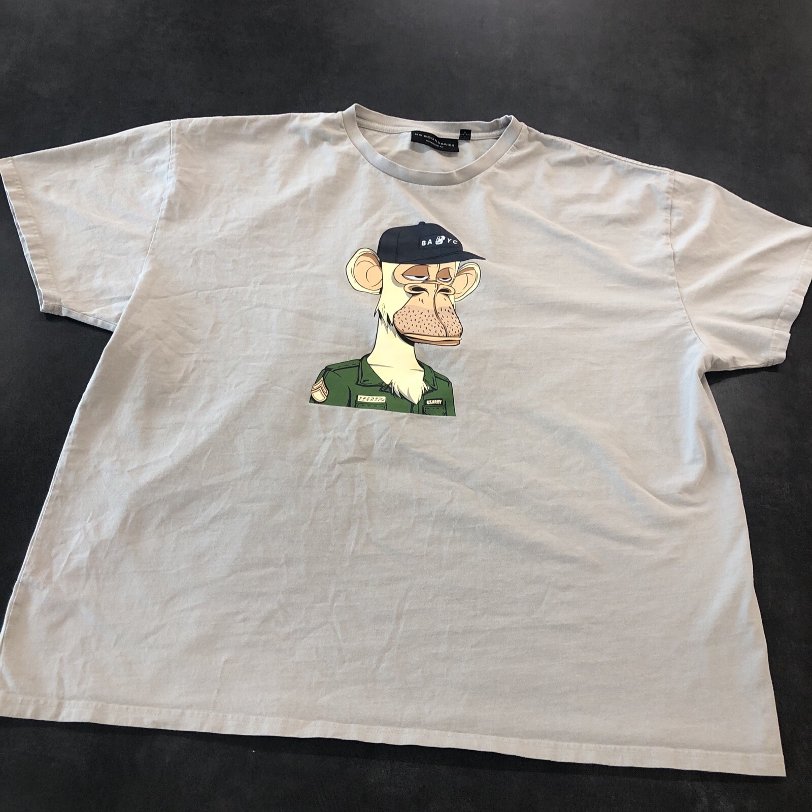 BAYC Bored Ape Yacht Club US Army Tan Graphic T-Shirt… - Gem