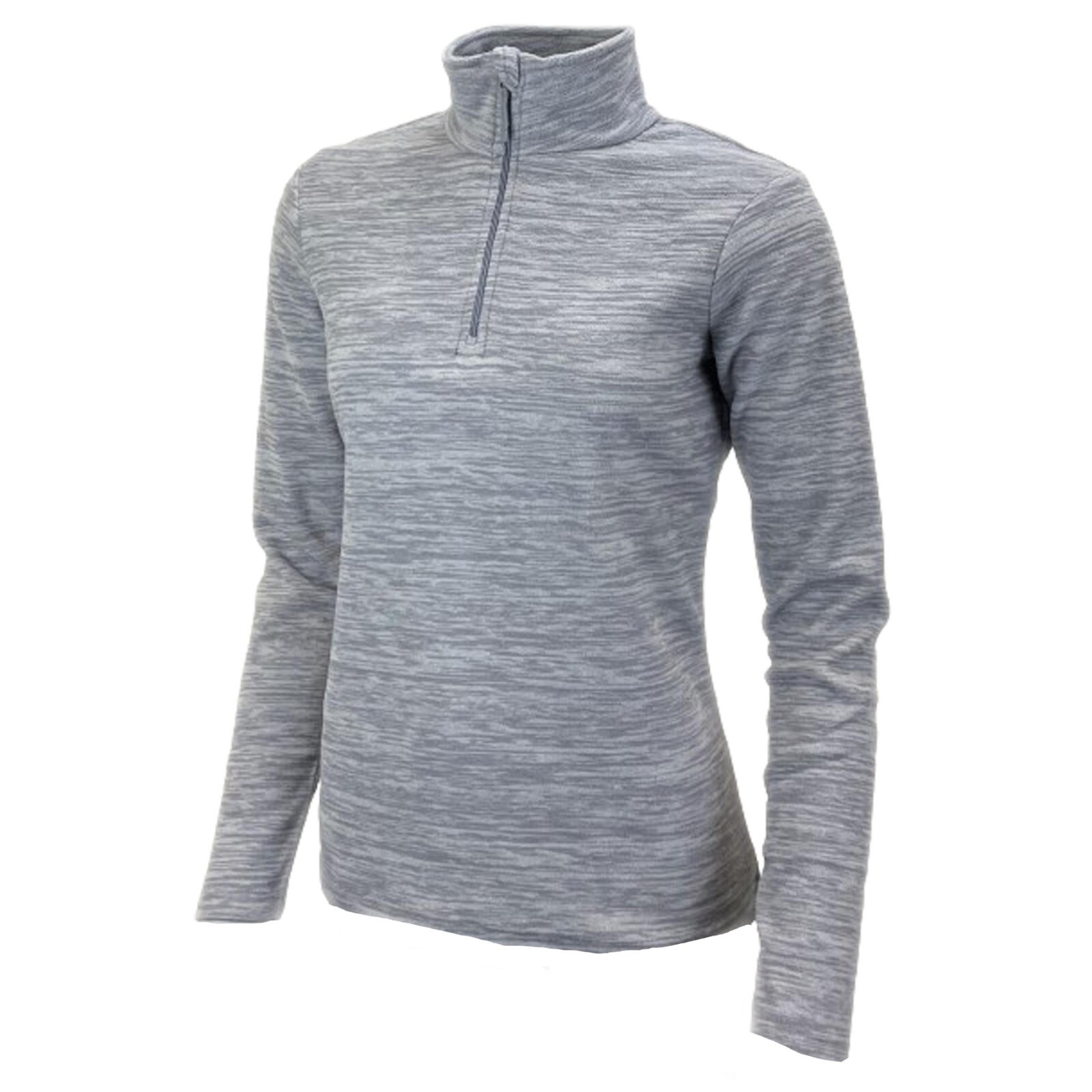 Women’s Melange Zip Neck Lightweight Fleece Top | Microfleece Warm ...