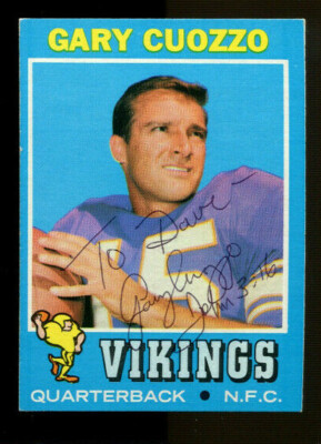 1971 Topps Football #18 Gary Cuozzo Signed Auto Card - EXMT #2963 | eBay