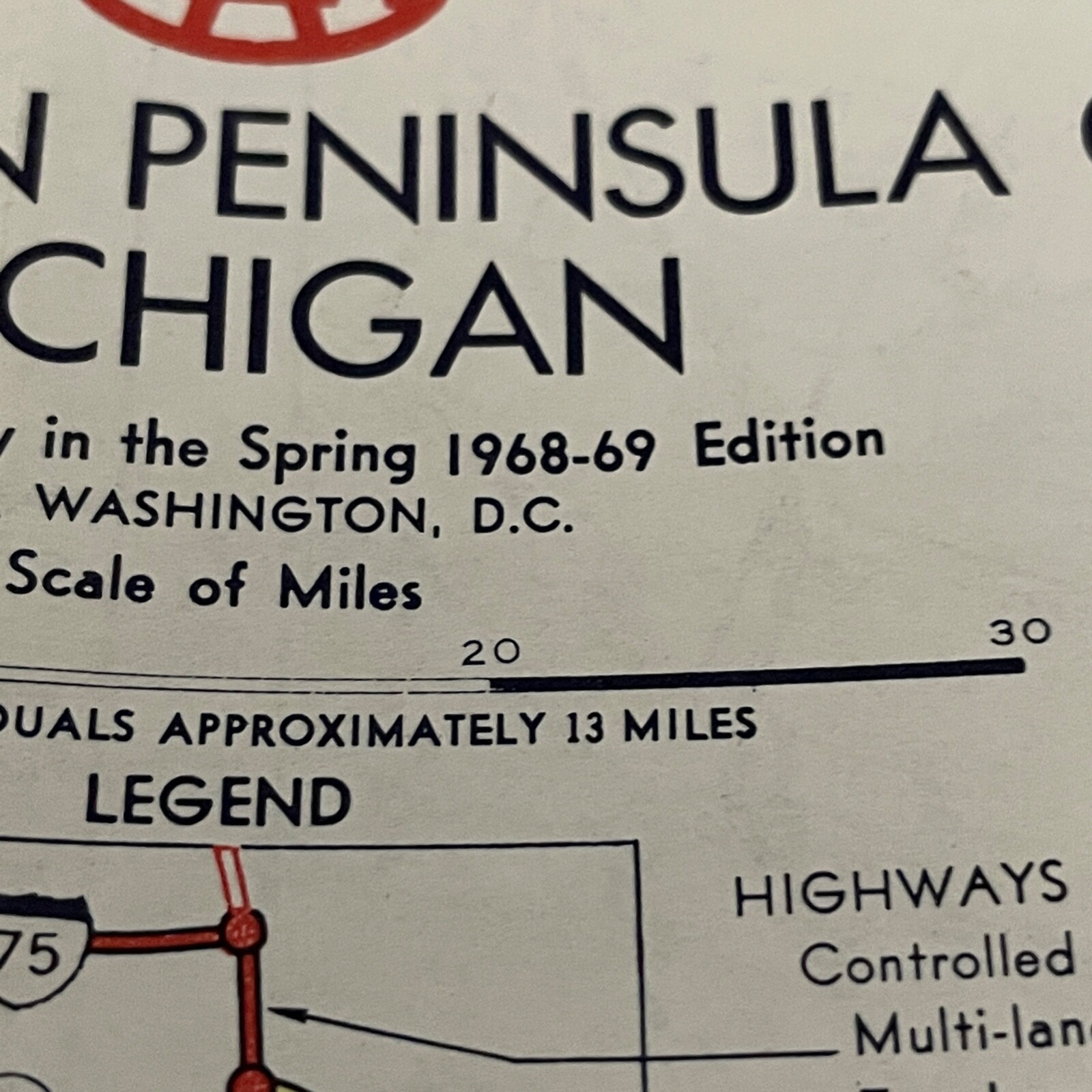 Vintage 1968-1969 AAA Michigan Official State Highway Travel Road Map ...